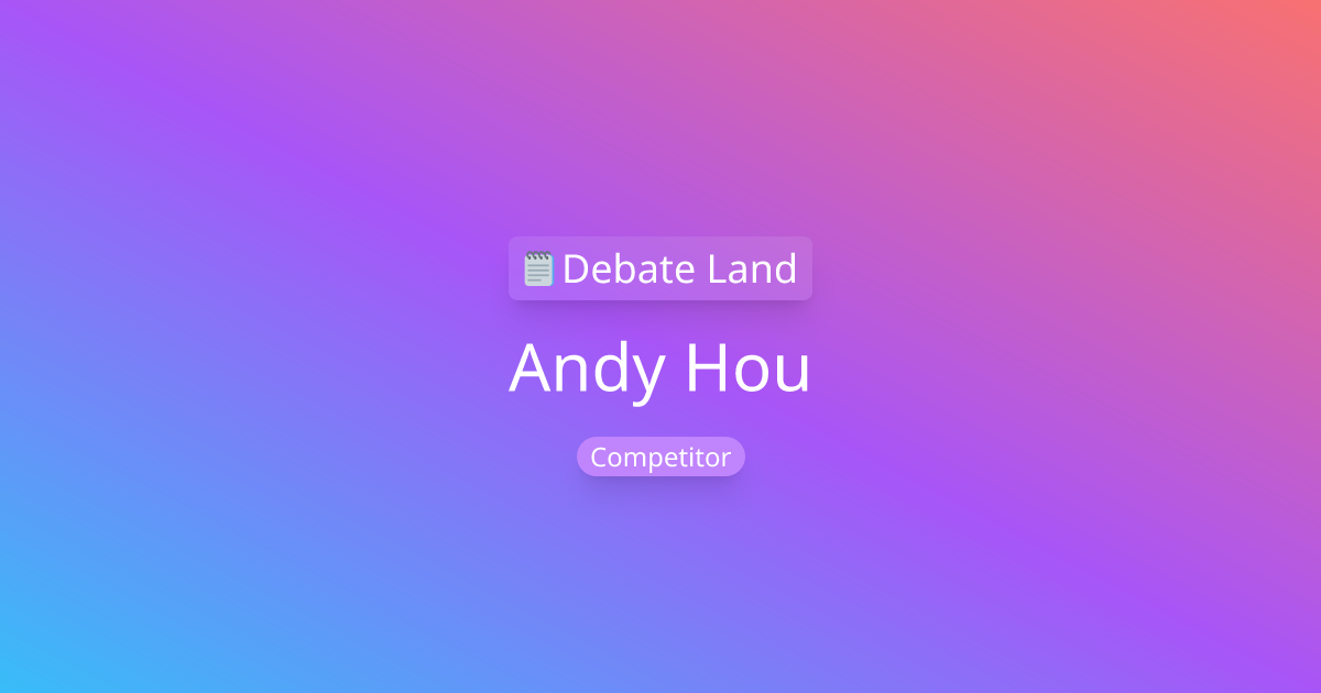 2025 National VLD Debate Rankings | Andy Hou