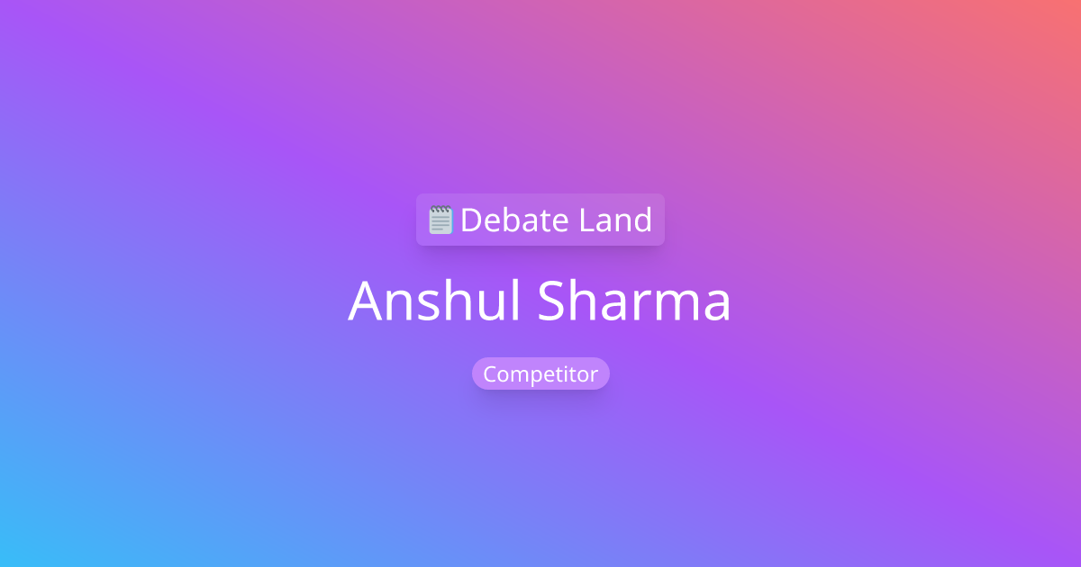 2025 National VLD Debate Rankings | Anshul Sharma