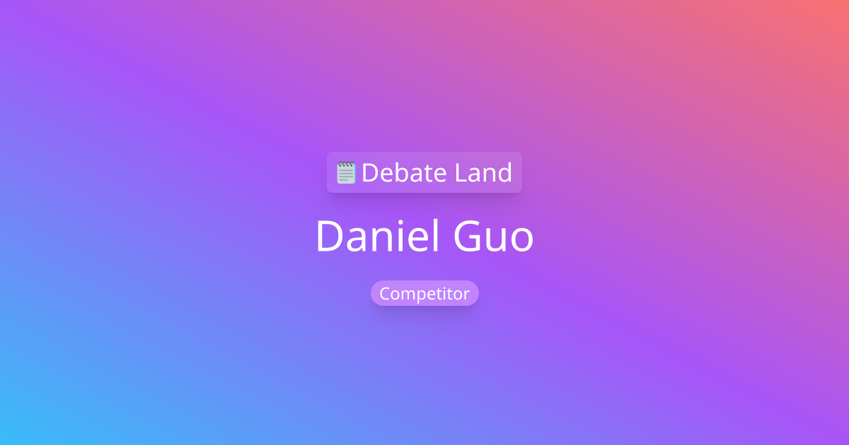 Debate Rankings | Daniel Guo