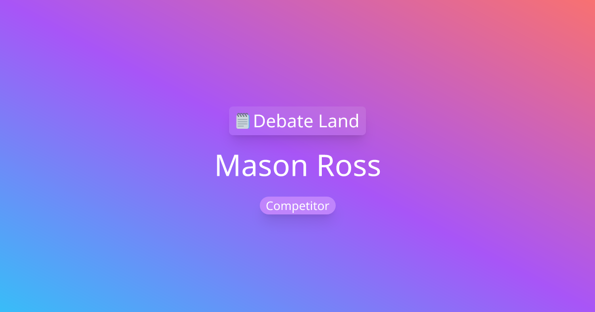 2026 National VPF Debate Rankings | Mason Ross