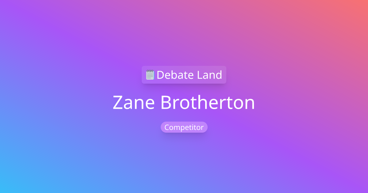 2021 TFA VPF Debate Rankings | Zane Brotherton