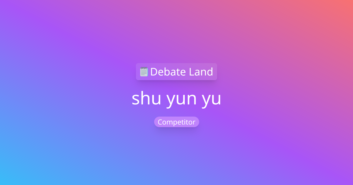 2024 National NPF Debate Rankings | shu yun yu