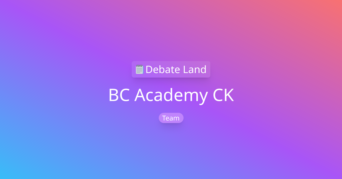 Debate Rankings | BC Academy CK