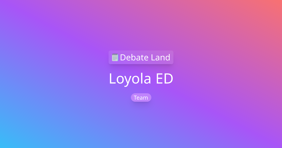 2025 National VLD Debate Rankings | Loyola ED