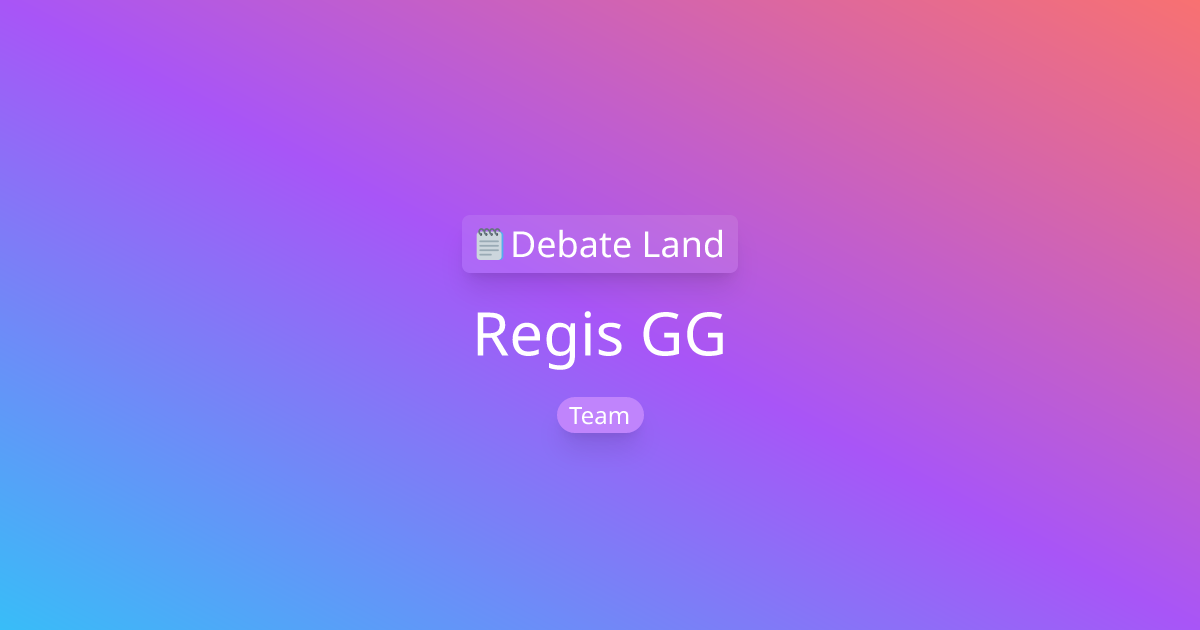 Debate Rankings | Regis GG