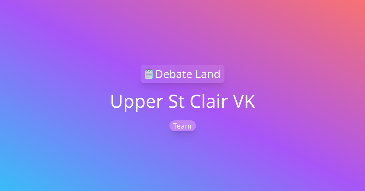 Debate Rankings | Upper St Clair VK